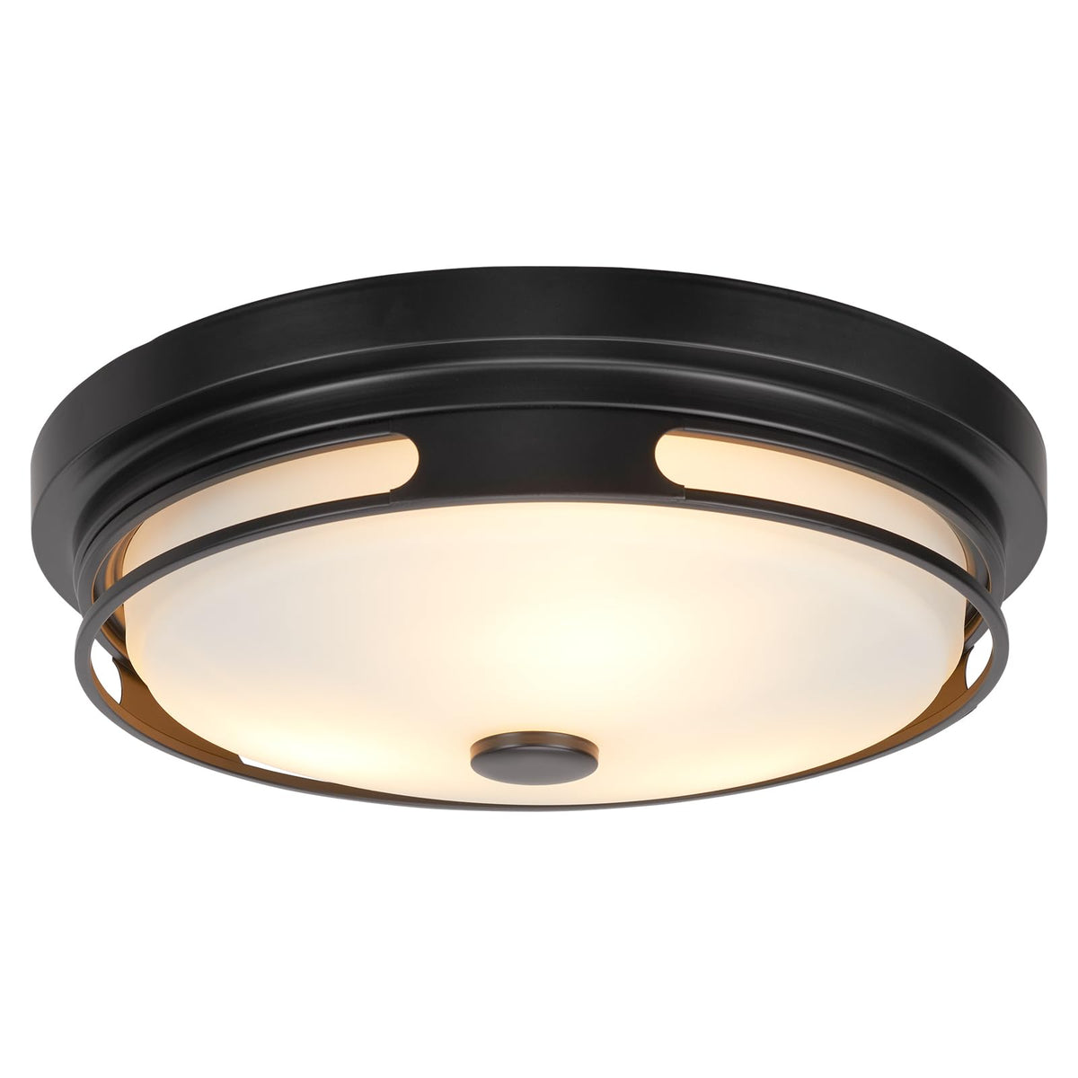 Rosient Flush Mount Ceiling Light Fixture, Modern Farmhouse Semi Ceiling Light with Seeded Glass ...
