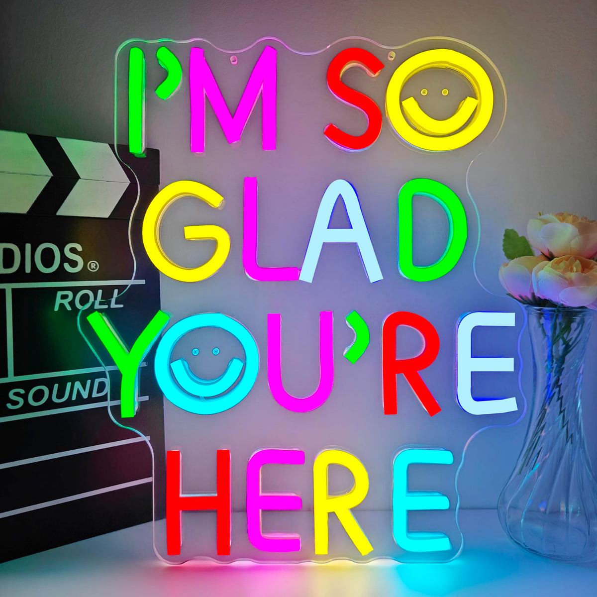 Im So Glad Youre Here Neon Sign for wall decor Classroom Led Neon Sign ...