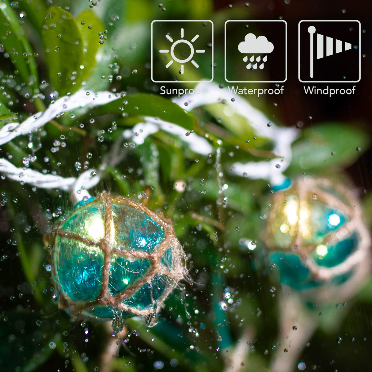 Nautical String Lights, Beach Theme Float Lights Set Of 10 Blue G50 Be – Lightsdaddy