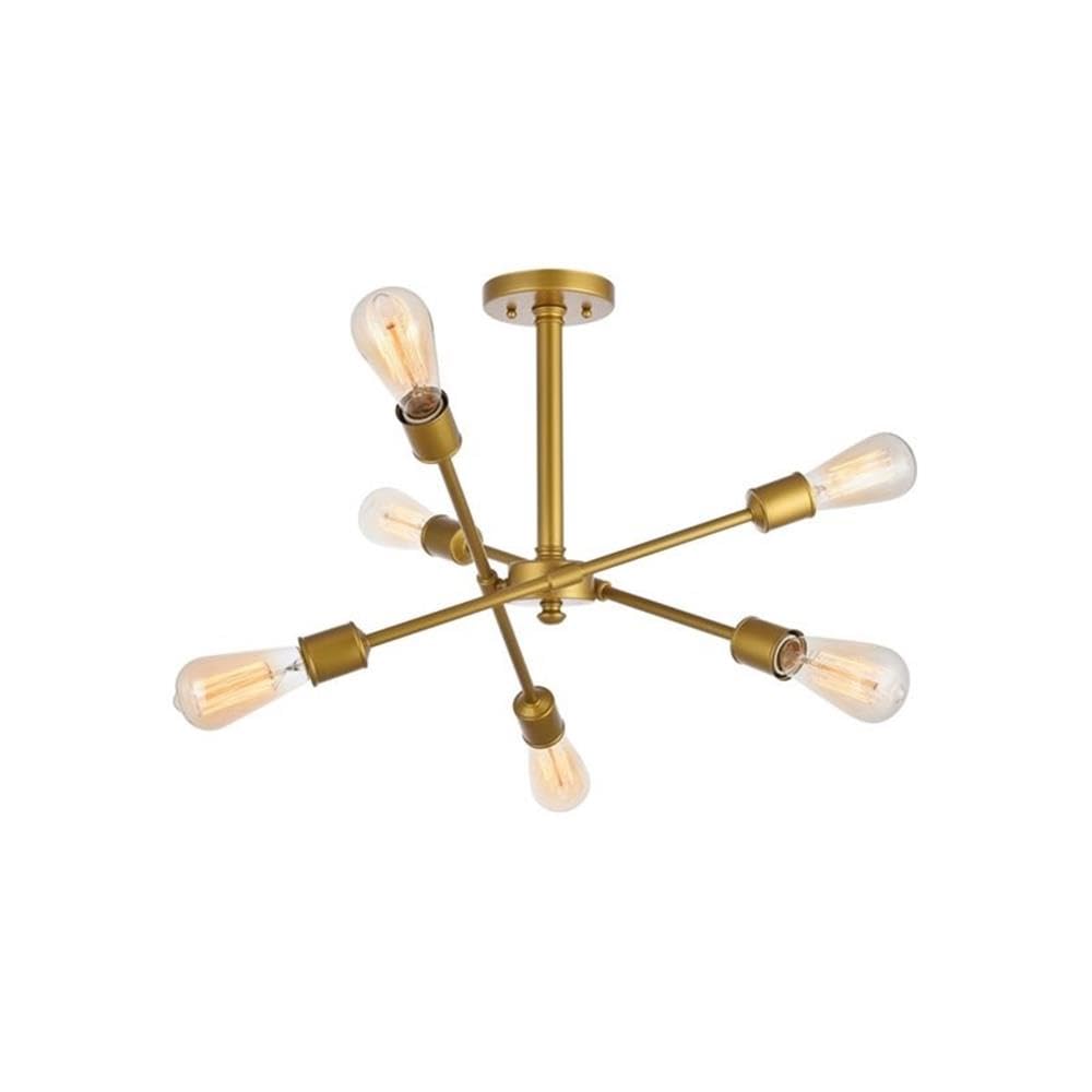 Living District Indoor Modern Home Decor Bright Axel 6 Lights Brass Fl ...