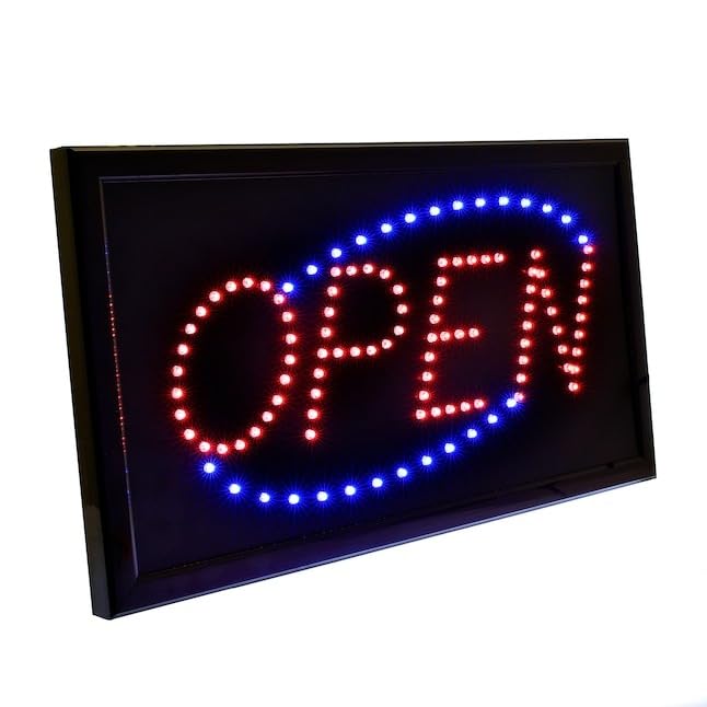 E-ONSALE Animated LED Neon Light Open Sign Rectangle Metal 19inx10in ...