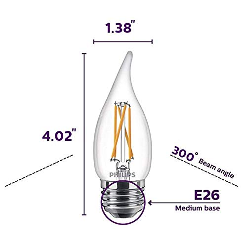 Philips Led Dimmable Warm Glow Ba11 Glass Light Bulb, 5.5W=60W, 500 Lu ...