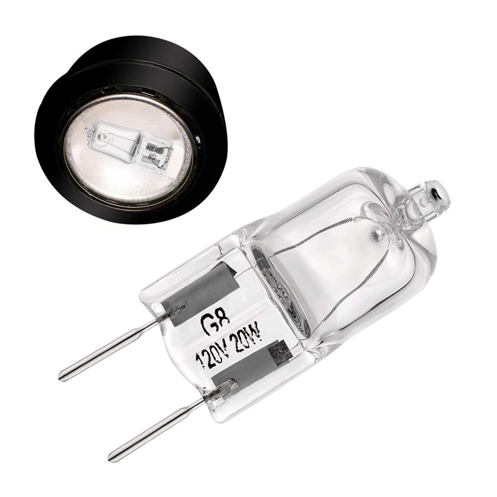 Bogao G8 Halogen Light Bulbs 20W 120V, 12-Pack, Glass, Warm White, 1-3 ...