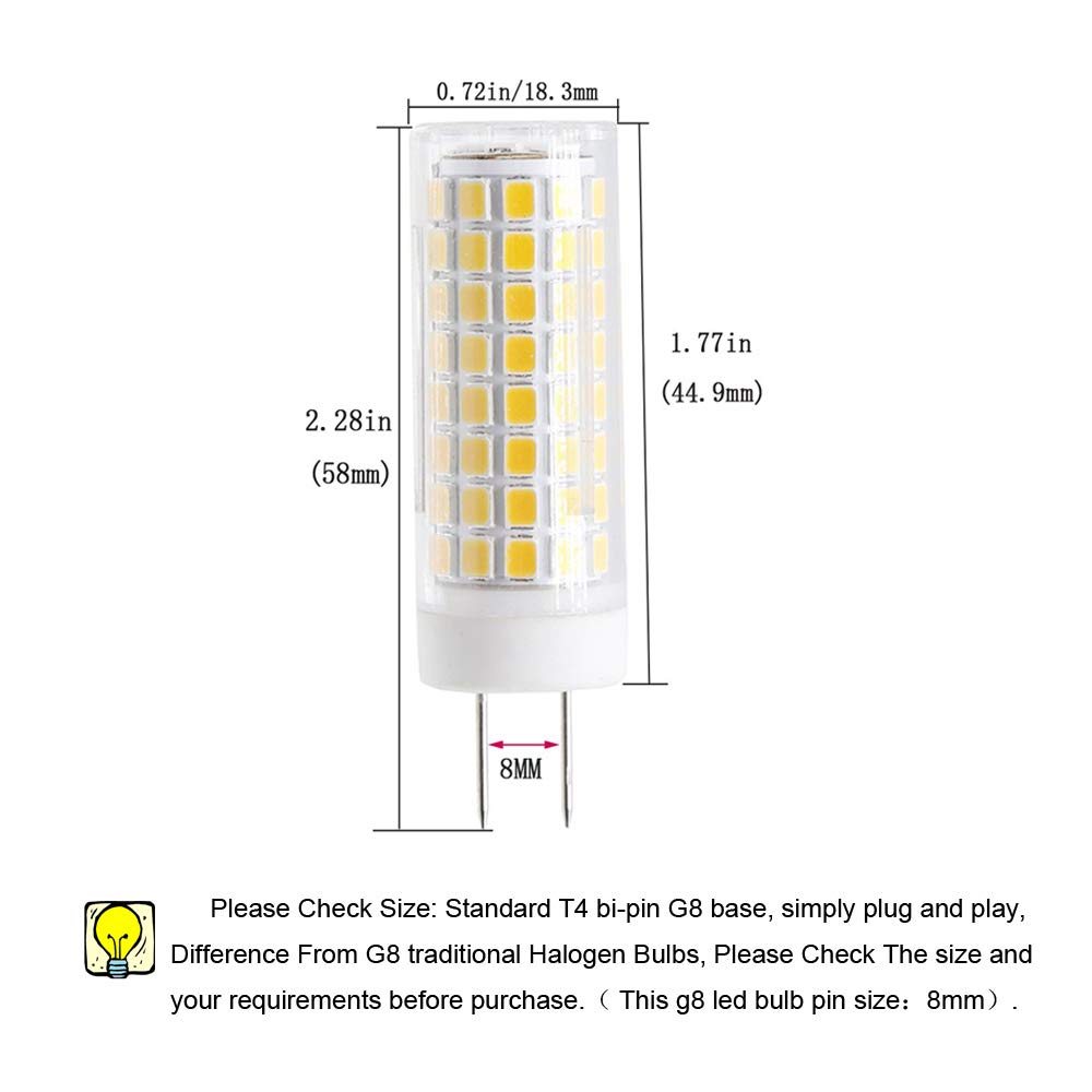 SYXKJ G8 LED Bulb, 7W Dimmable Replacement, AC120V 720lm, 4 Count, War ...