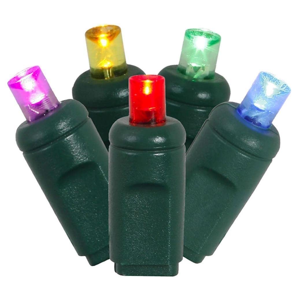 Vickerman RGB Coaxial LED Light Set, 50 Lights, 25 Green Wire, Color C ...