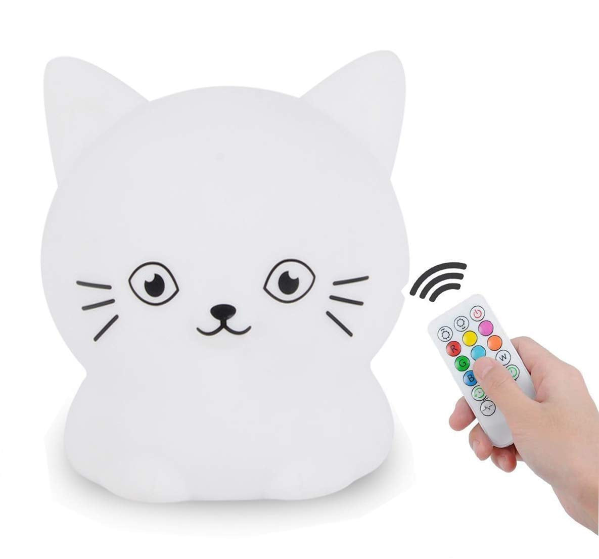 Tianhaixing Cat Night Light - Rechargeable LED Bedside Lamp, 9 Colors ...
