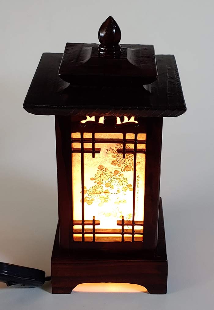 Antique Alive Traditional Korean Wood Lamp | Handmade Pagoda Table Lan ...