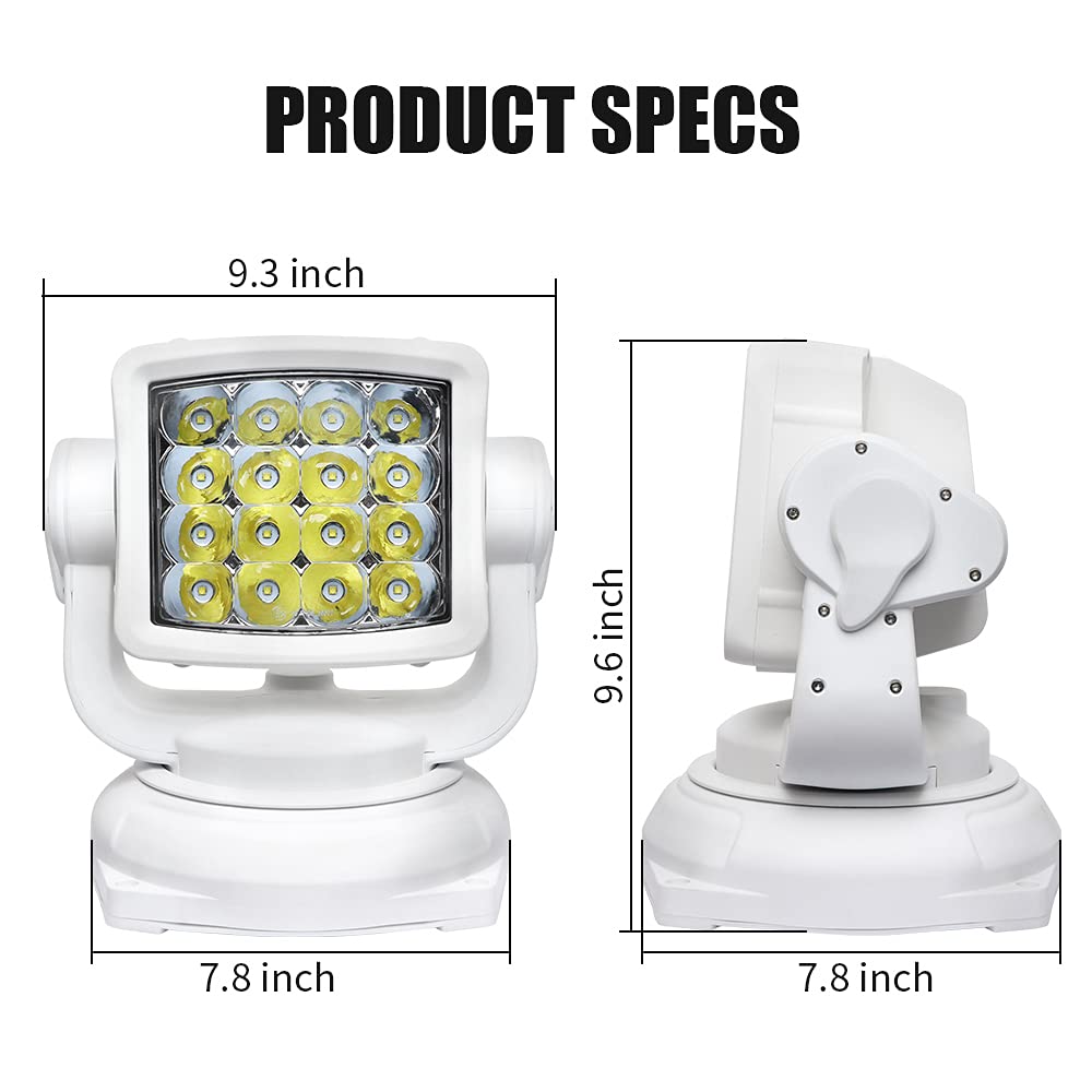 EXZEIT 80W Led Searchlight for Boat Marine, 8000Lumens Spotlight with ...