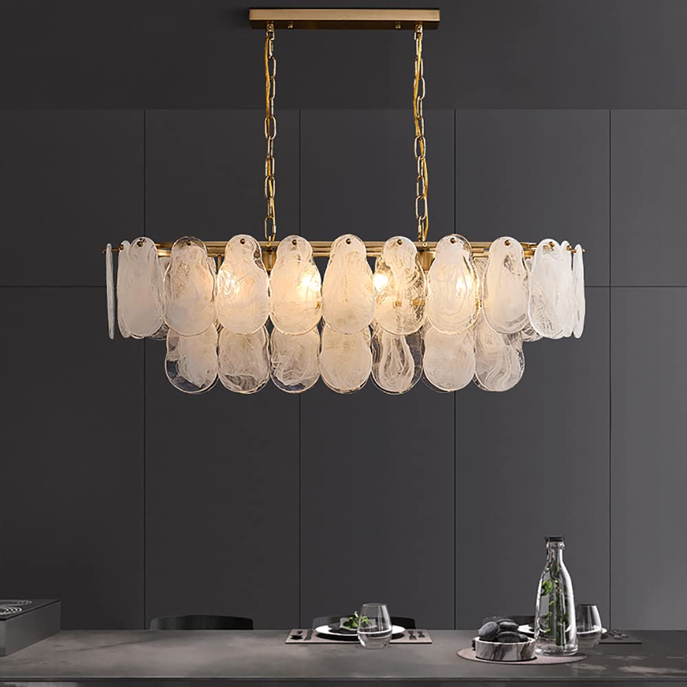 LOVEDIMA Gold Multi-Tier Lantern Pendant Lighting,Cloud Glass Metal ...