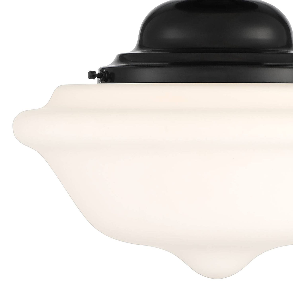 Regency Hill Schoolhouse Ceiling Light Fixture, 13" Wide, Gloss Black ...