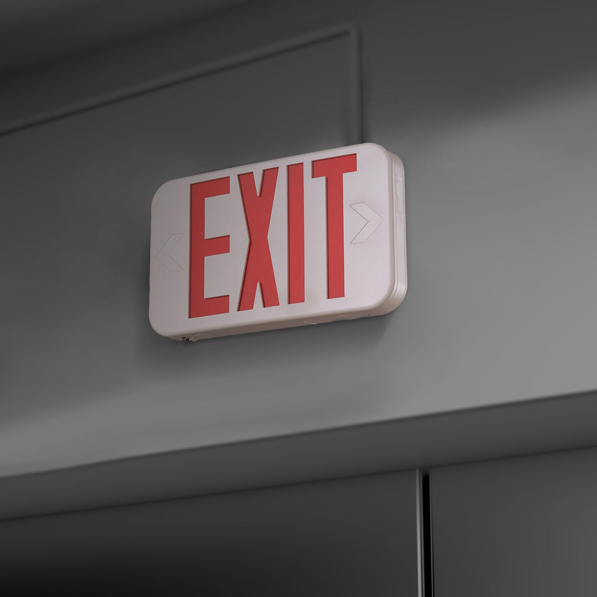 EXITLUX 1 Pack Red LED Exit Sign with Emergency Lights & Battery Backup ...