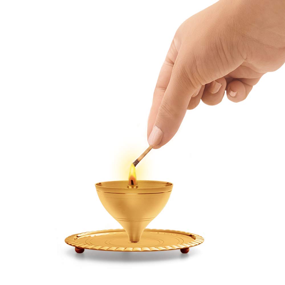 True Decor 6 Inch Akhand Diya for Puja Akhand Jyoti Deepam Akhand Bras ...
