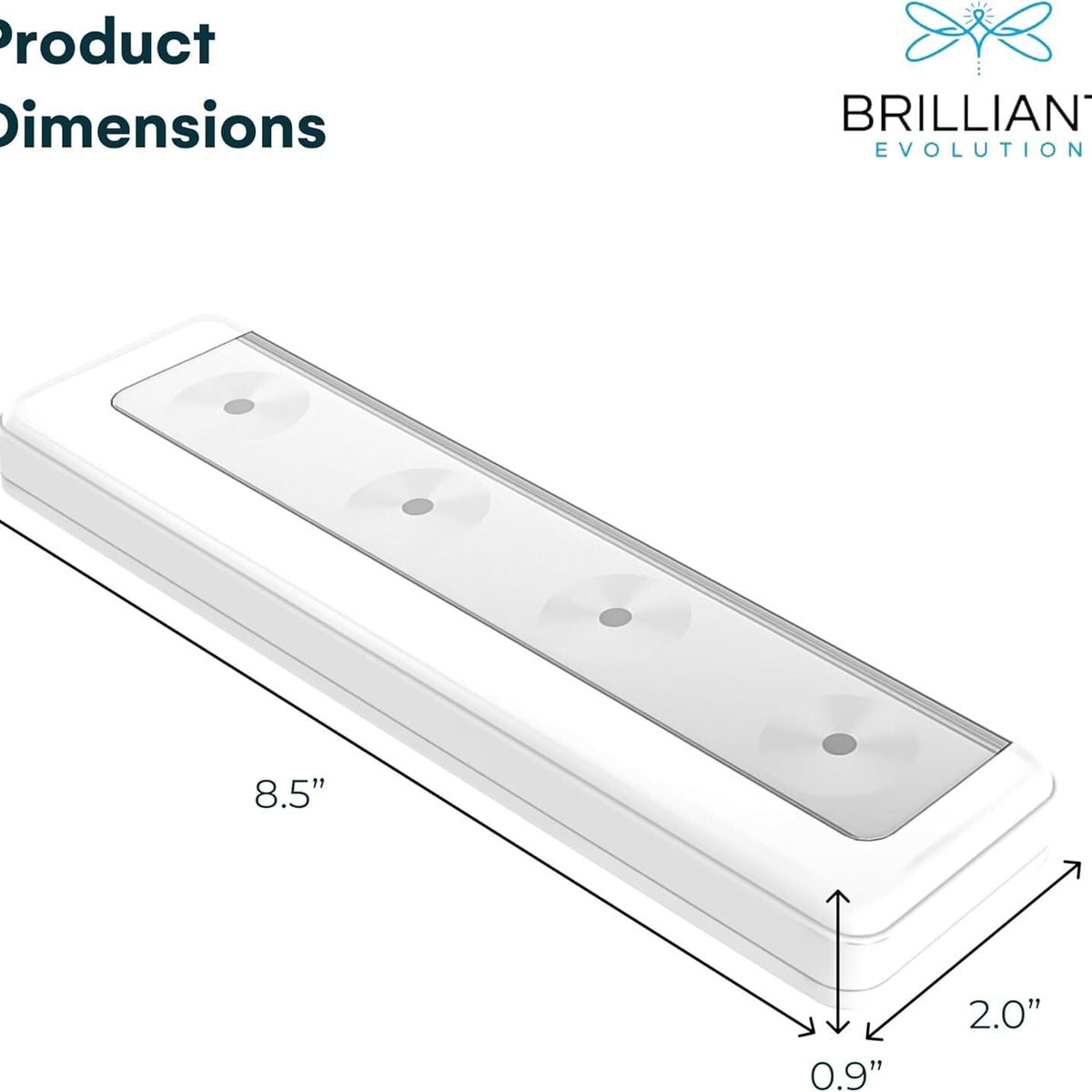Brilliant Evolution Stick On Touch Wireless Lights With Remote - 8.5L ...
