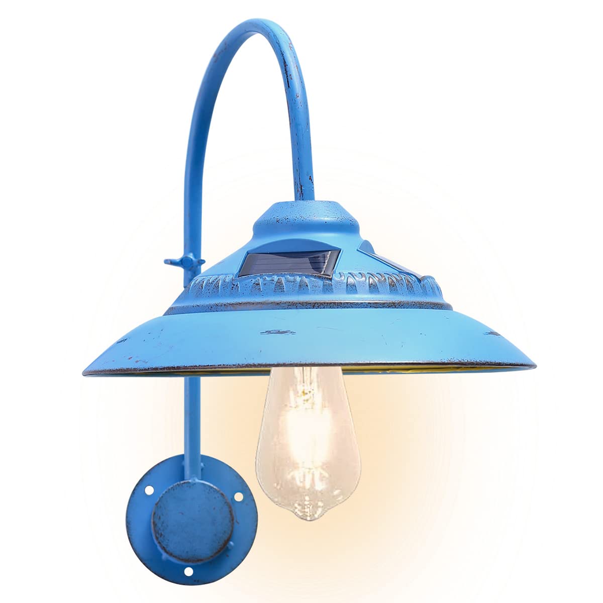Goodeco Solar Barn Light - Motion Sensor Gooseneck Fixture, Clear Glas ...