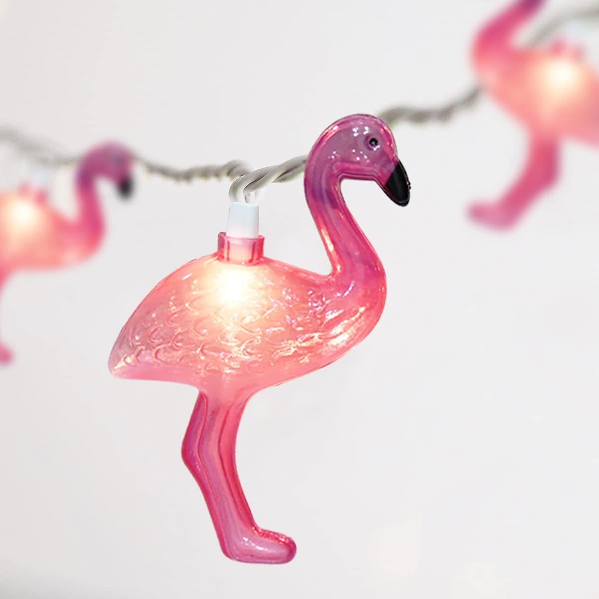 8.5Ft Outdoor Pink Flamingo String Lights with 14 Mini Incandescent ...