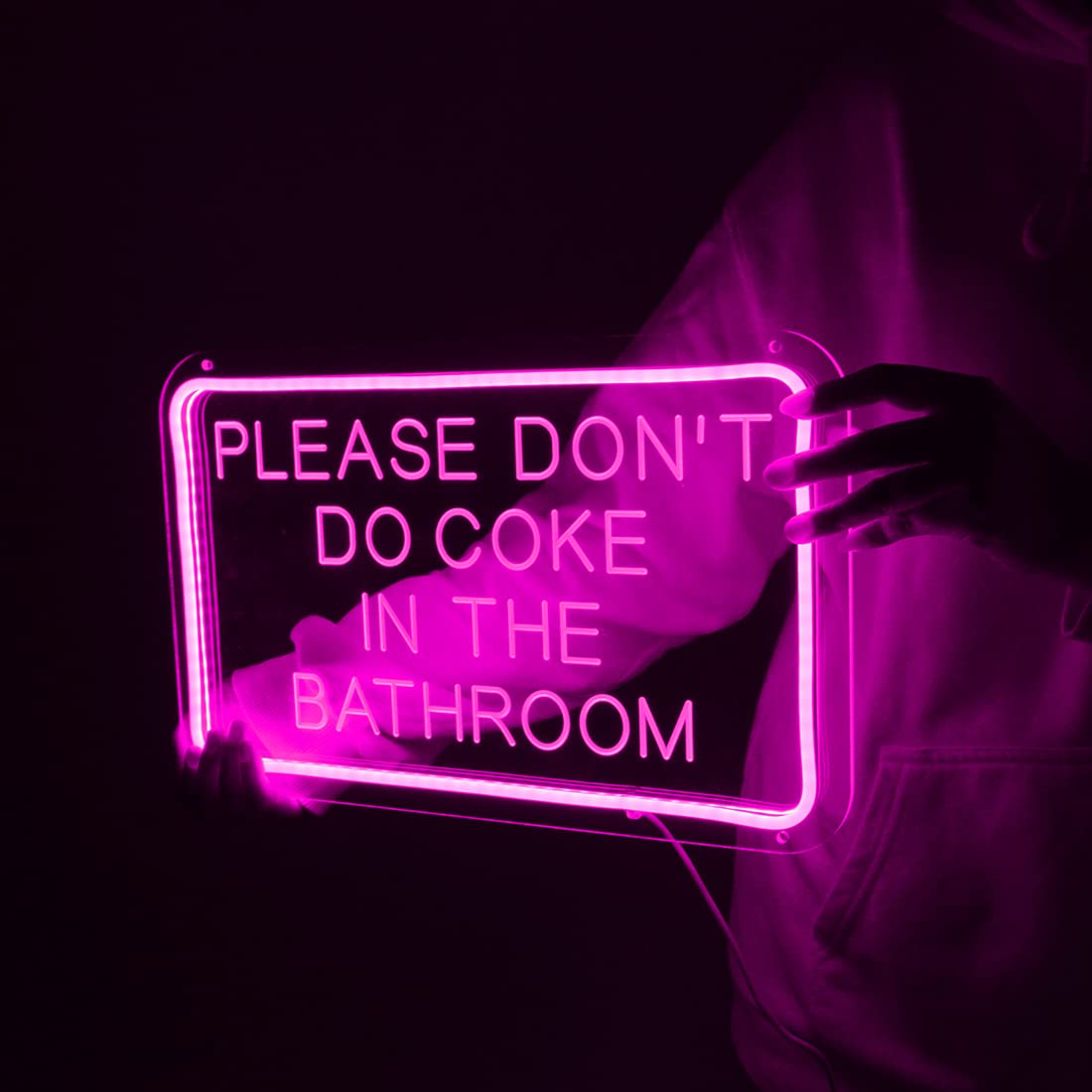 Planzo LED Neon Sign, Pink, 15.75in x 9.84in, Model PL5VPleasedontPink ...