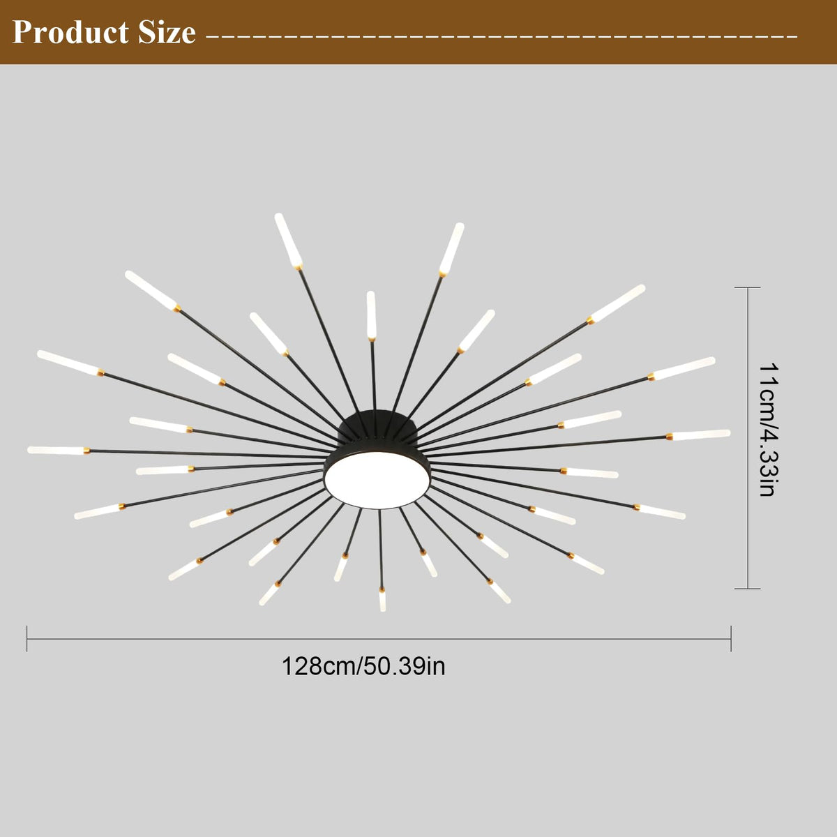 JAYMP Modern Flower Ceiling Light Fixture, 30+1 Lights, Matte Black, A ...