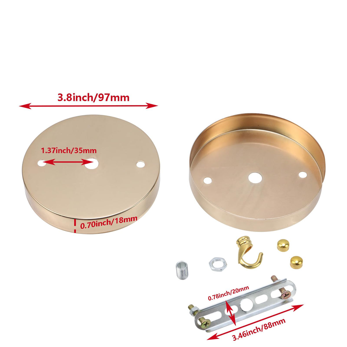 Quluxe 4 Inch Light Canopy Kit, Vintage Chandelier Ceiling Plate With ...
