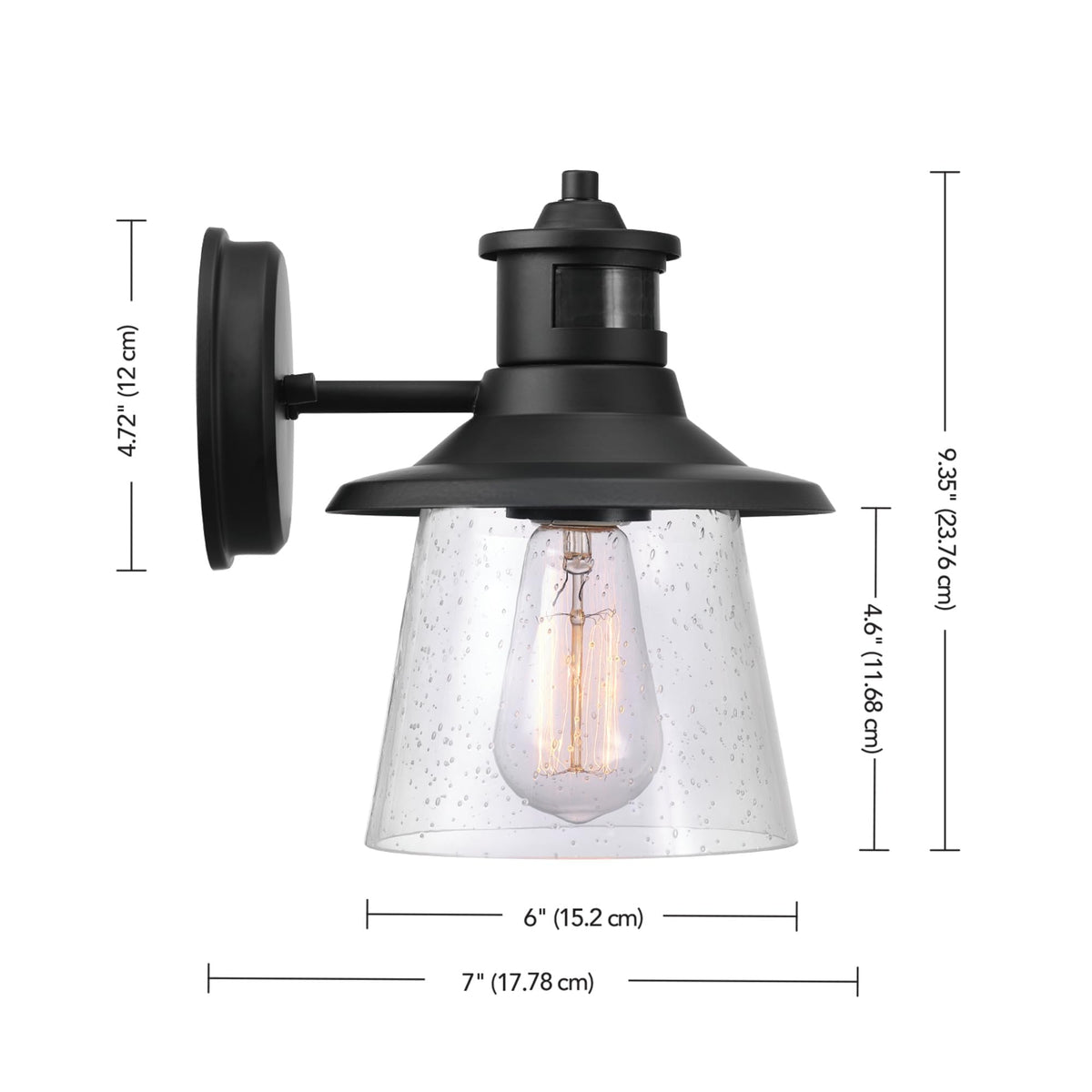 Globe Electric Motion Sensor Wall Sconce - Outdoor Porch Light with 150 ...
