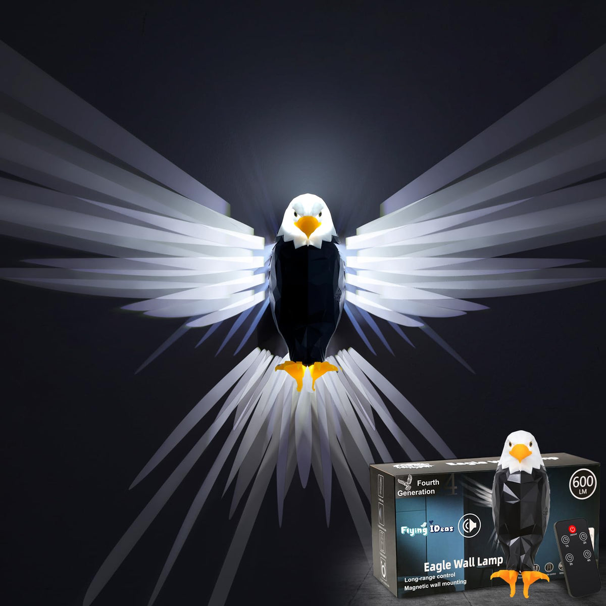 Eagle Wall Light, American Bald eagle light with Eagle Sound, Magnetic ...