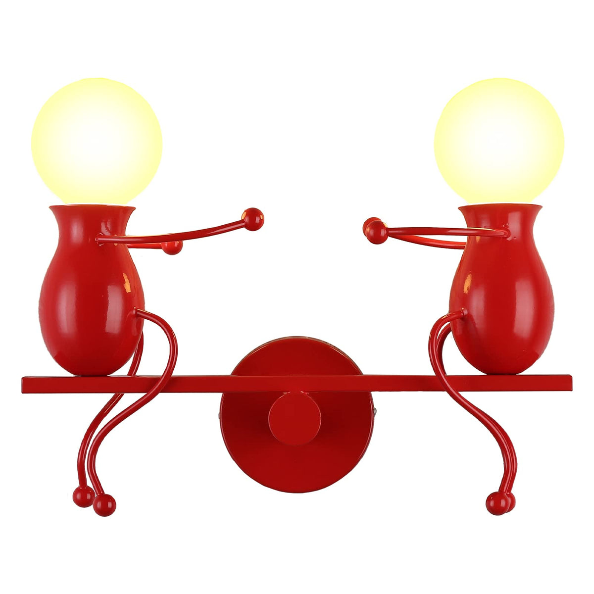 SOUTHPO LED Metal Wall Light Fixture Seesaw Design Red 2×E26 Modern Ch ...