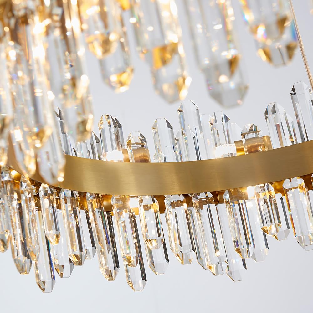 Lizztree Gold Modern Oval Crystal Chandelier, 24-Lights Luxury Chandel ...