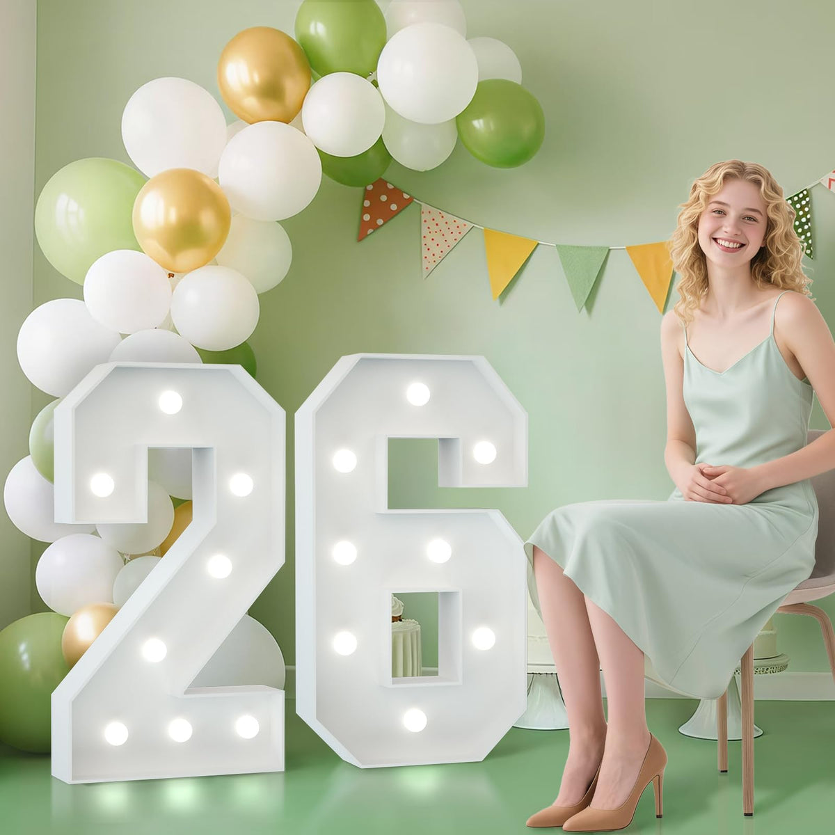 Joymuse 2.3Ft 26 Marquee Numbers 26 Light Up Numbers 26Th Birthday Dec ...
