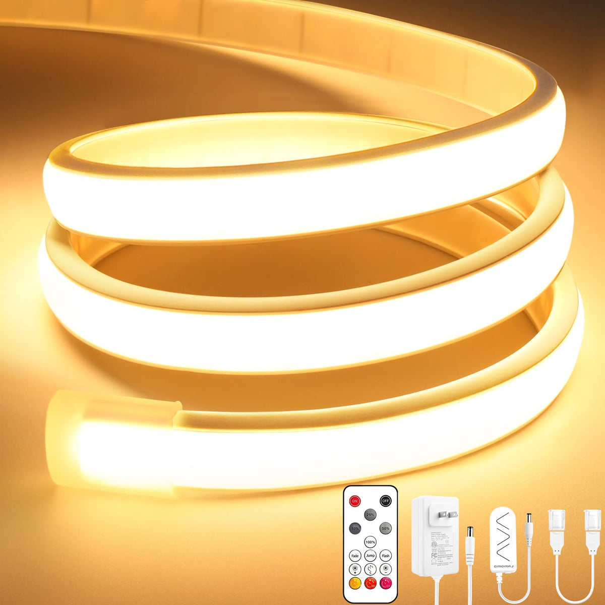 Lamomo COB LED Strip Lights Pro, 16.4Ft Warm White Dimmable, Waterproo ...