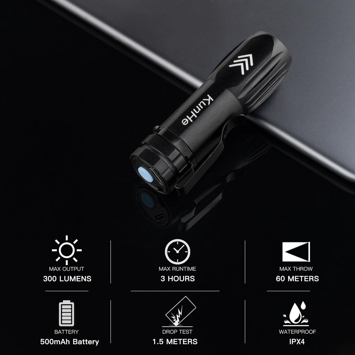 KunHe Rechargeable Flashlights - 20 Pack Mini High Lumen Clip-on LED L ...
