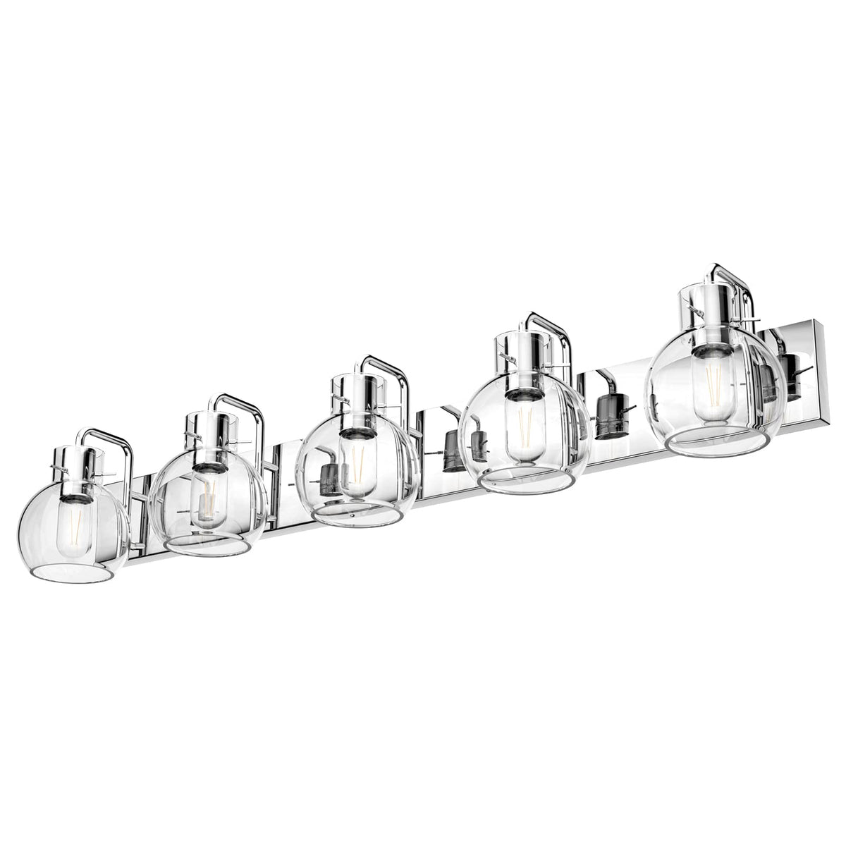 Tipace 5-Light Stainless Steel Bathroom Vanity Light Fixtures, Chrome ...