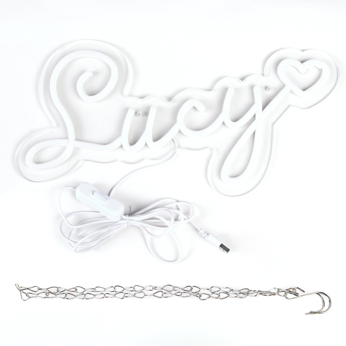 attneon Large Lucy Neon Sign, Customizable LED Name Light, Acrylic, 16 ...