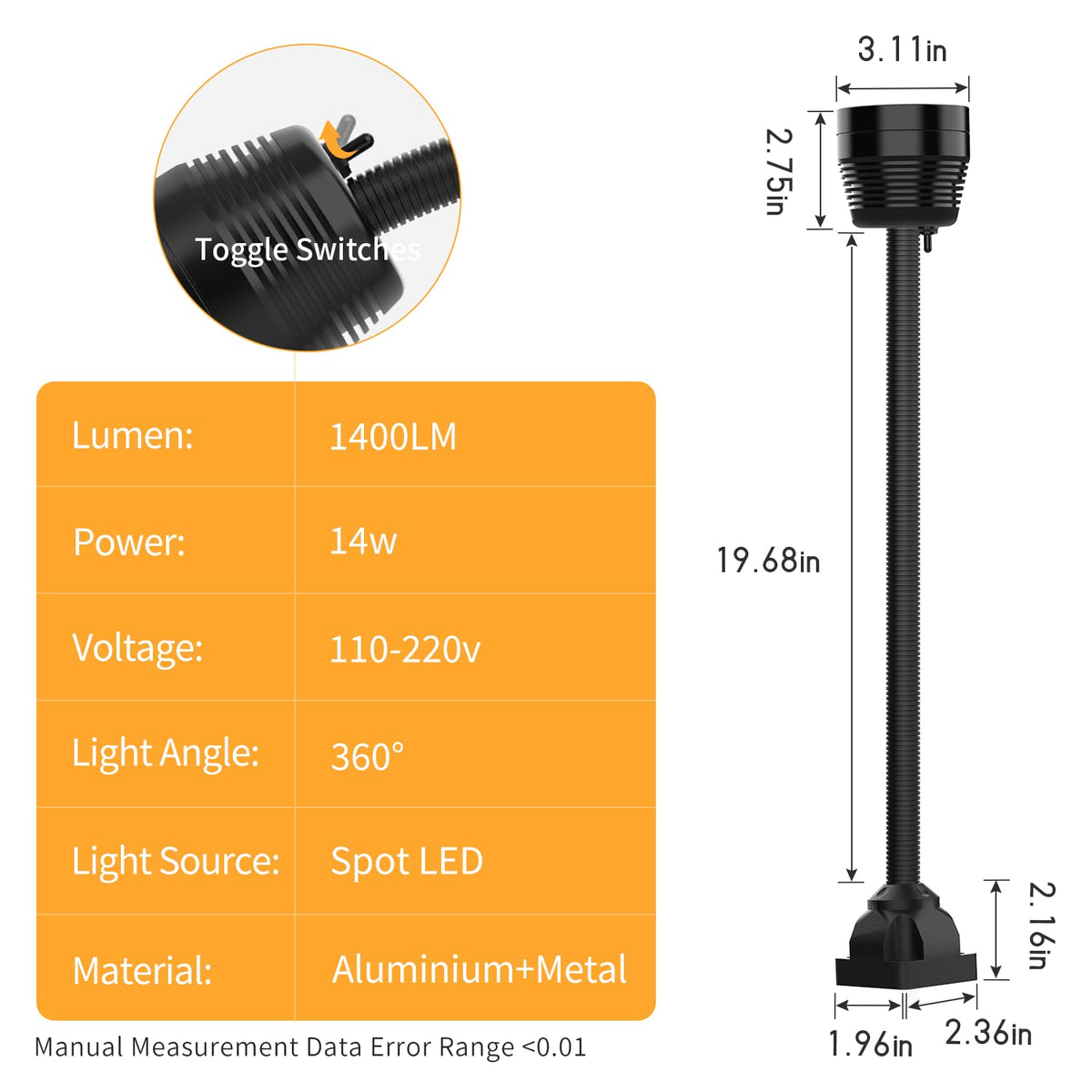 Led Machine Light Lathe Light,Flexible Work Shop Light IP66 Waterproof ...