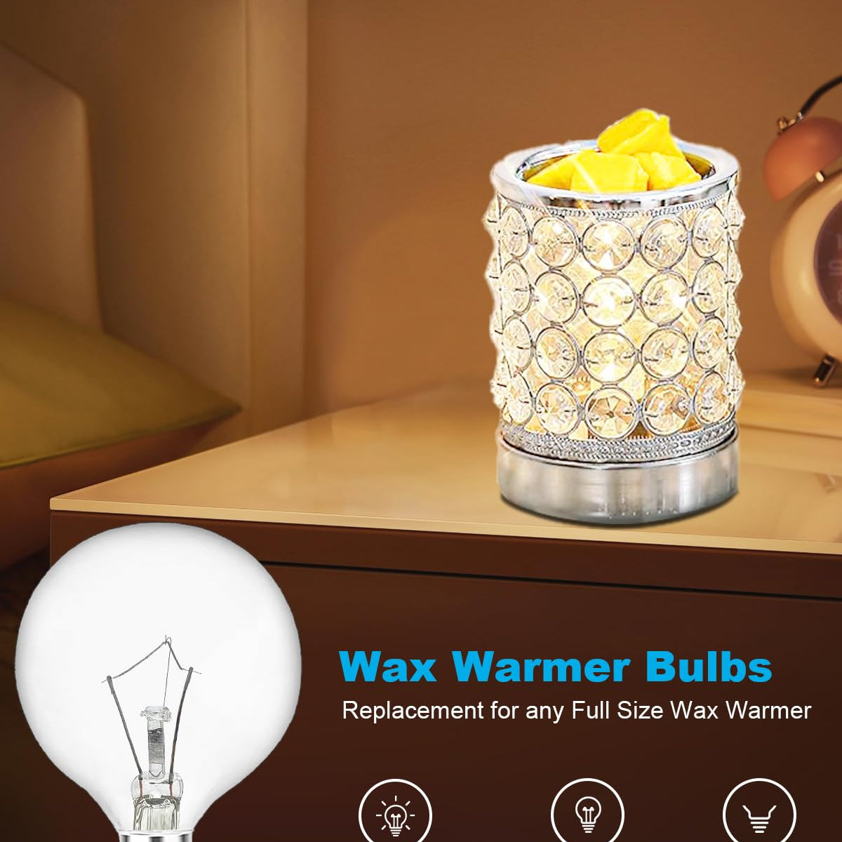 SerBion 25 Watt Wax Warmer Bulbs, Dimmable E12 Base G16 1/2, Warm Whit ...