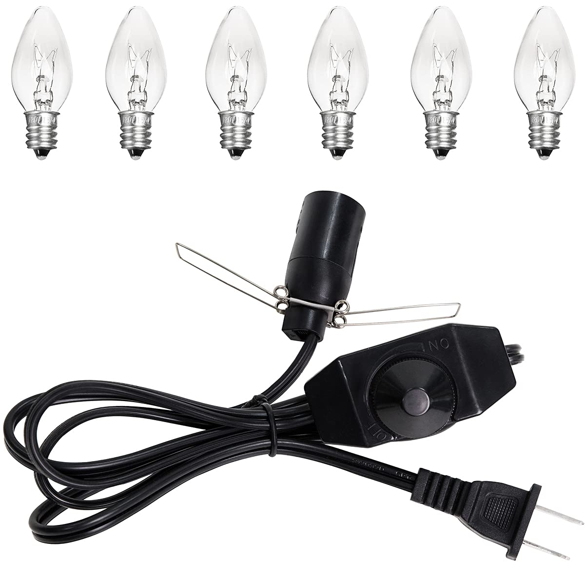 OHLGT Salt Lamp Cord Replacement with Dimmer Switch, 5ft Cord & 6 Halo ...