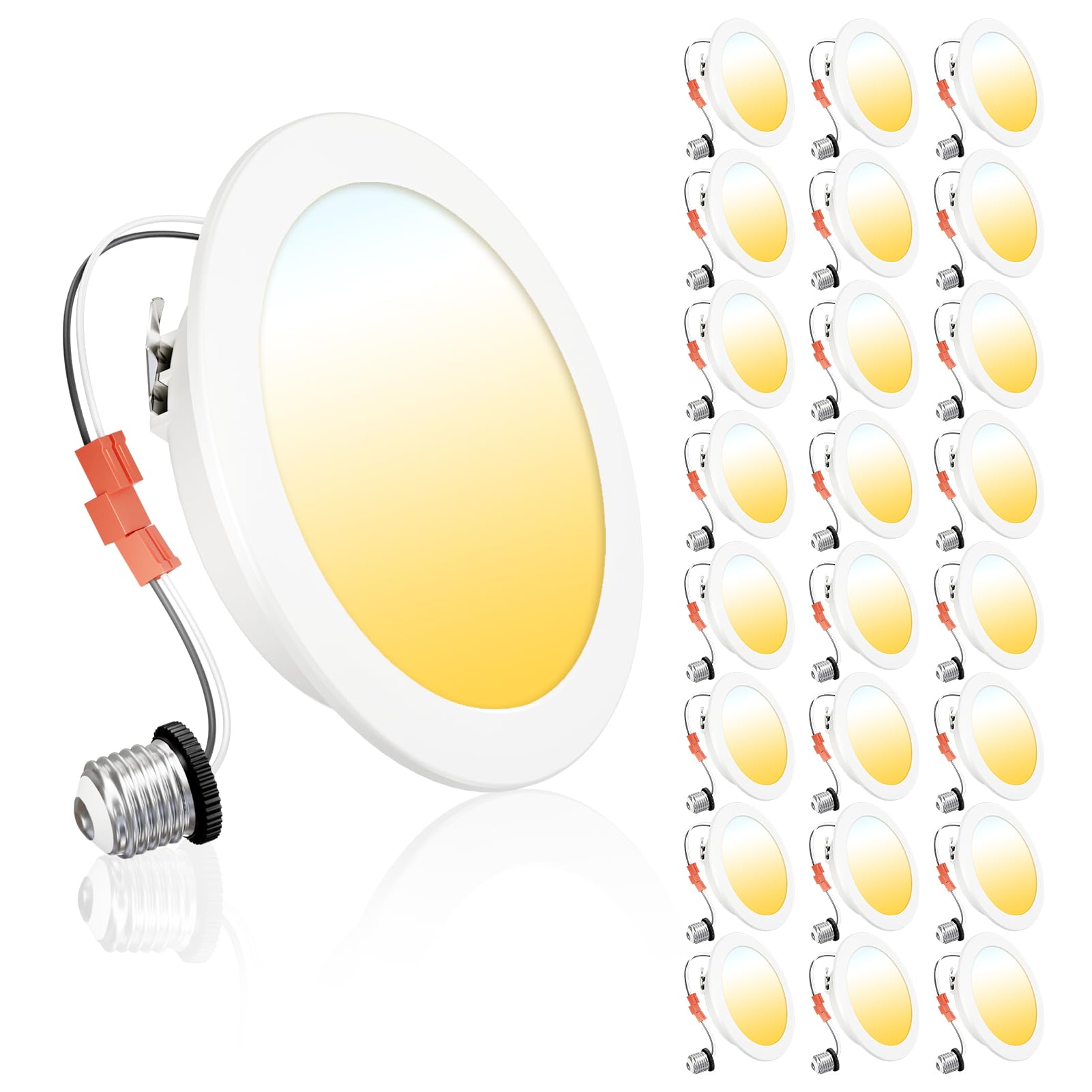 Ensenior 4 Inch LED Can Lights, 24 Pack, Dimmable, 5CCT Adjustable Col ...