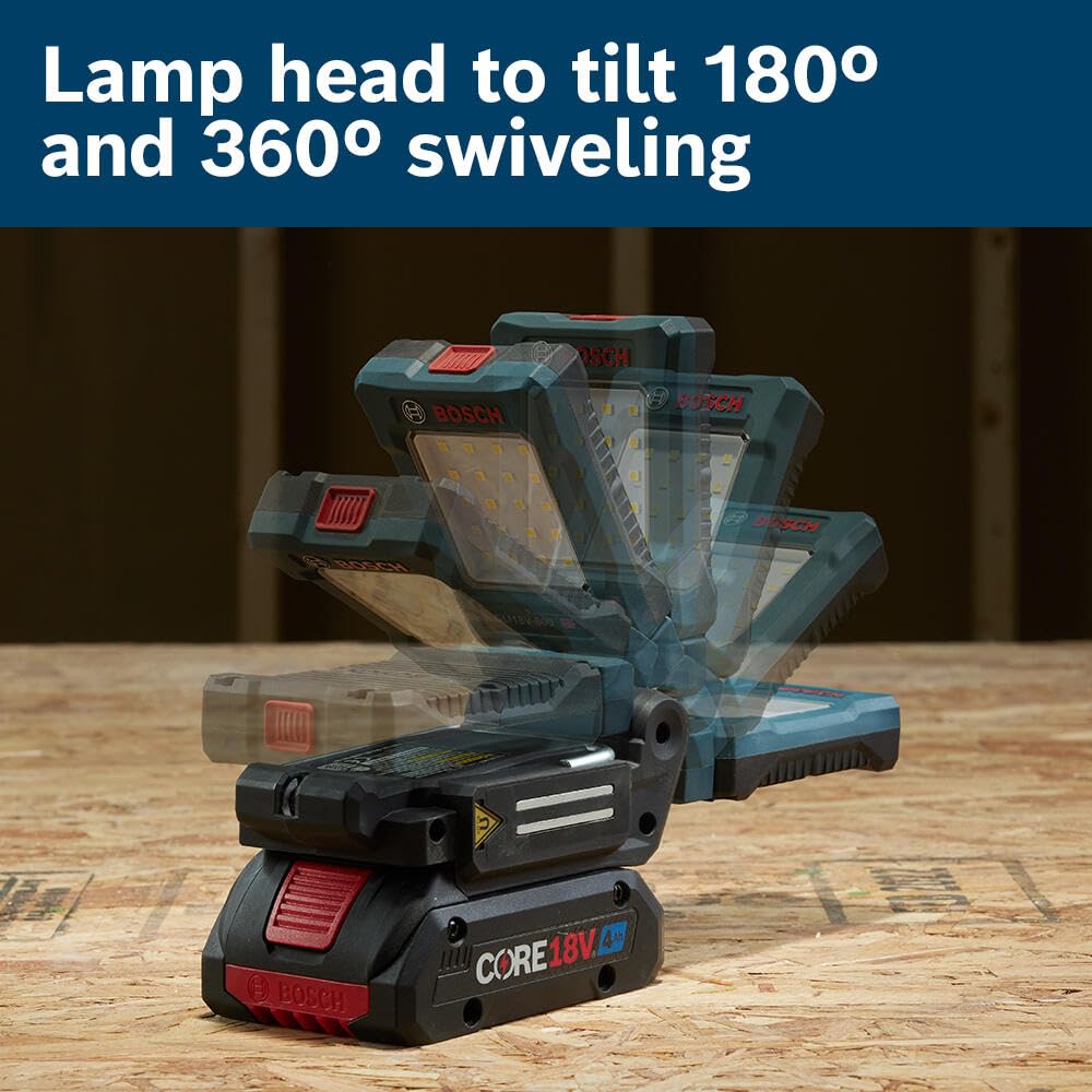 BOSCH GLI18V-800N 18V Multidirectional, Portable LED Worklight with ...