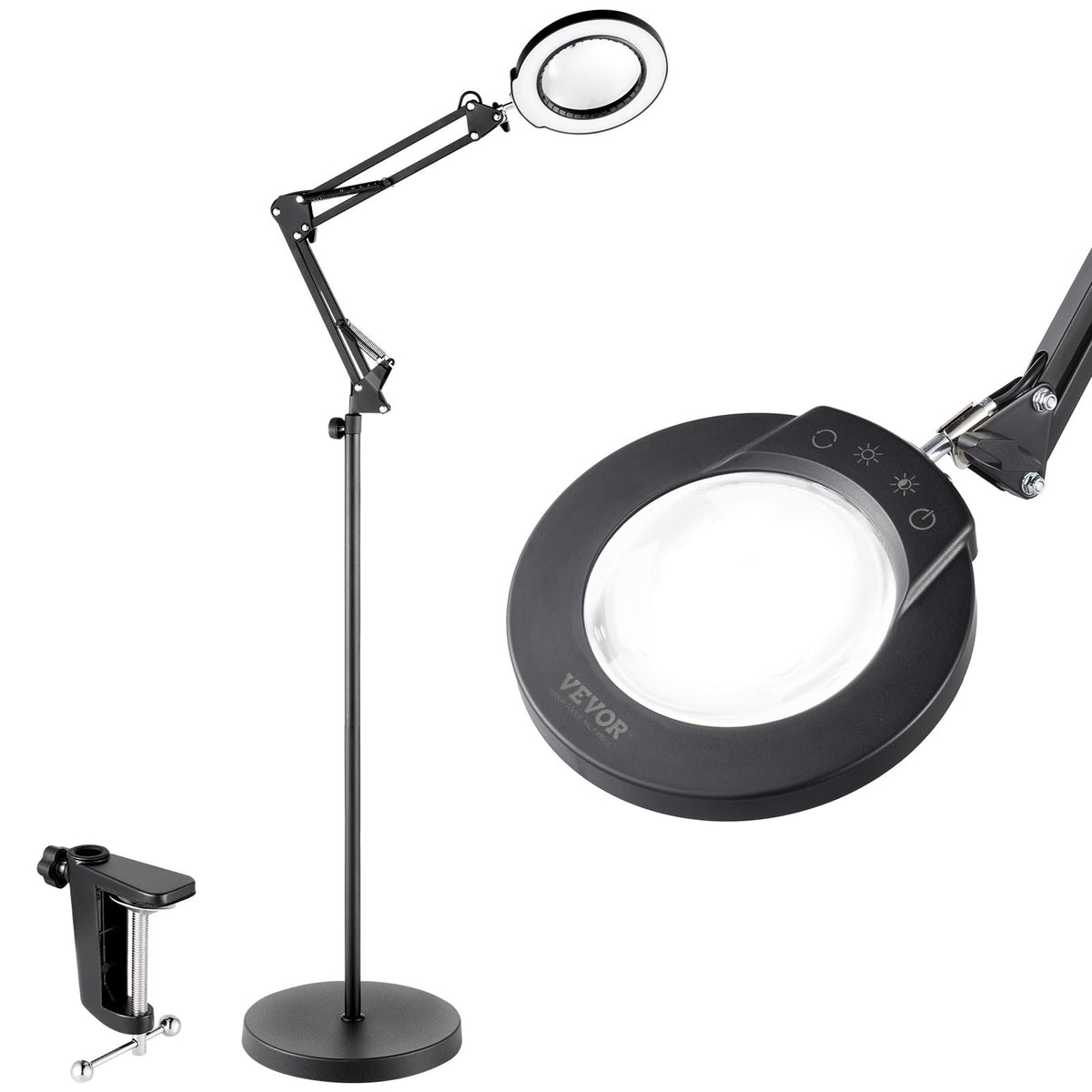 VEVOR Magnifying Floor Lamp - 5X Height Adjustable Floor Standing ...