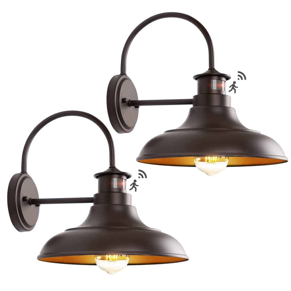 Yolsunes Outdoor Barn Lights - Oil Rubbed Bronze, Motion Sensor, 12in ...