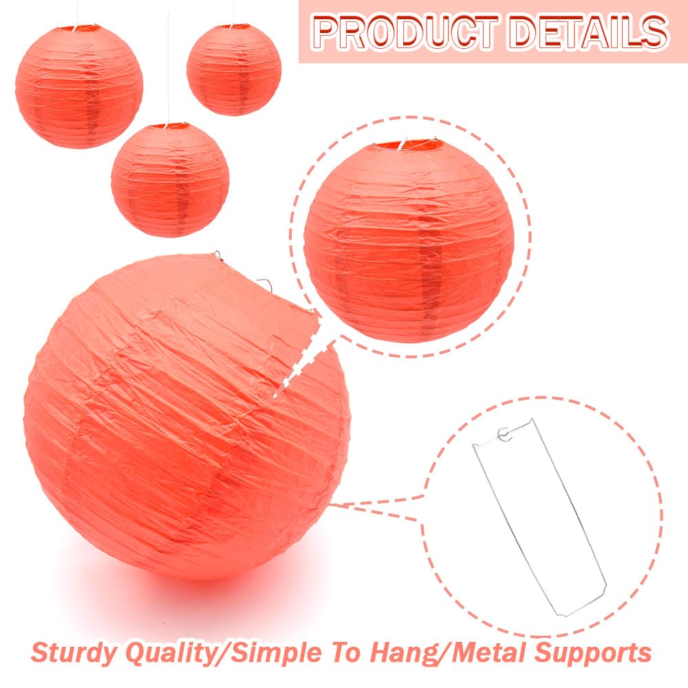 Yosawa Paper Lanterns - 6 Pcs Decorative Round Hanging Lanterns, 8” 10 ...