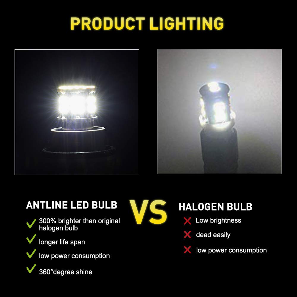 Efoxcity 1156 LED Bulbs 20 Pack 50-SMD White for Car Turn Signal Light ...