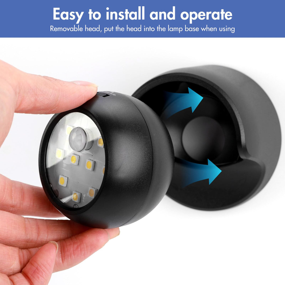 LemonBest Motion Sensor Outdoor Lights - Battery Operated Wireless Spo ...