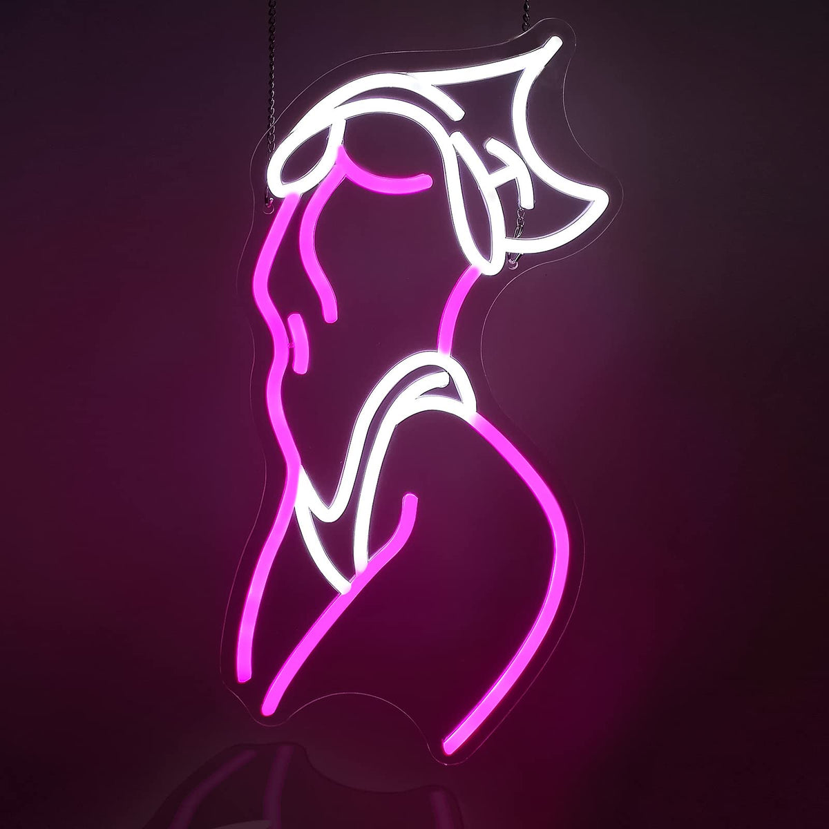 Lady Neon Signs Neon Signs for Wall Decor Pink White LED Light Sign for ...