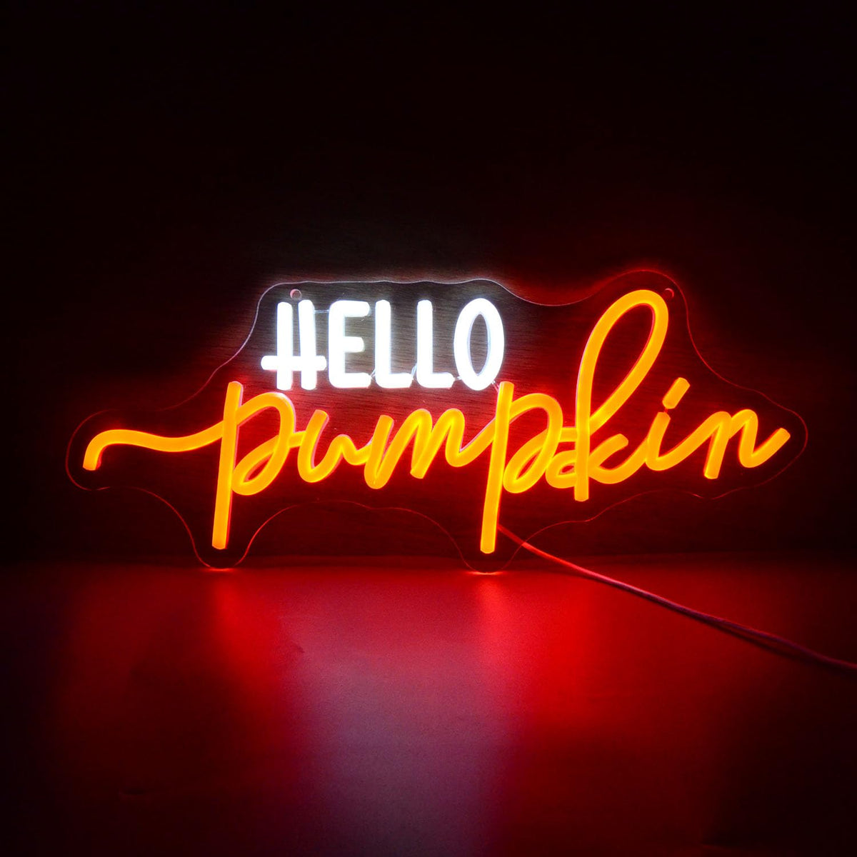 Hello Pumpkin Neon Light Sign Fall Led Wall Decor With Glowing Orange ...