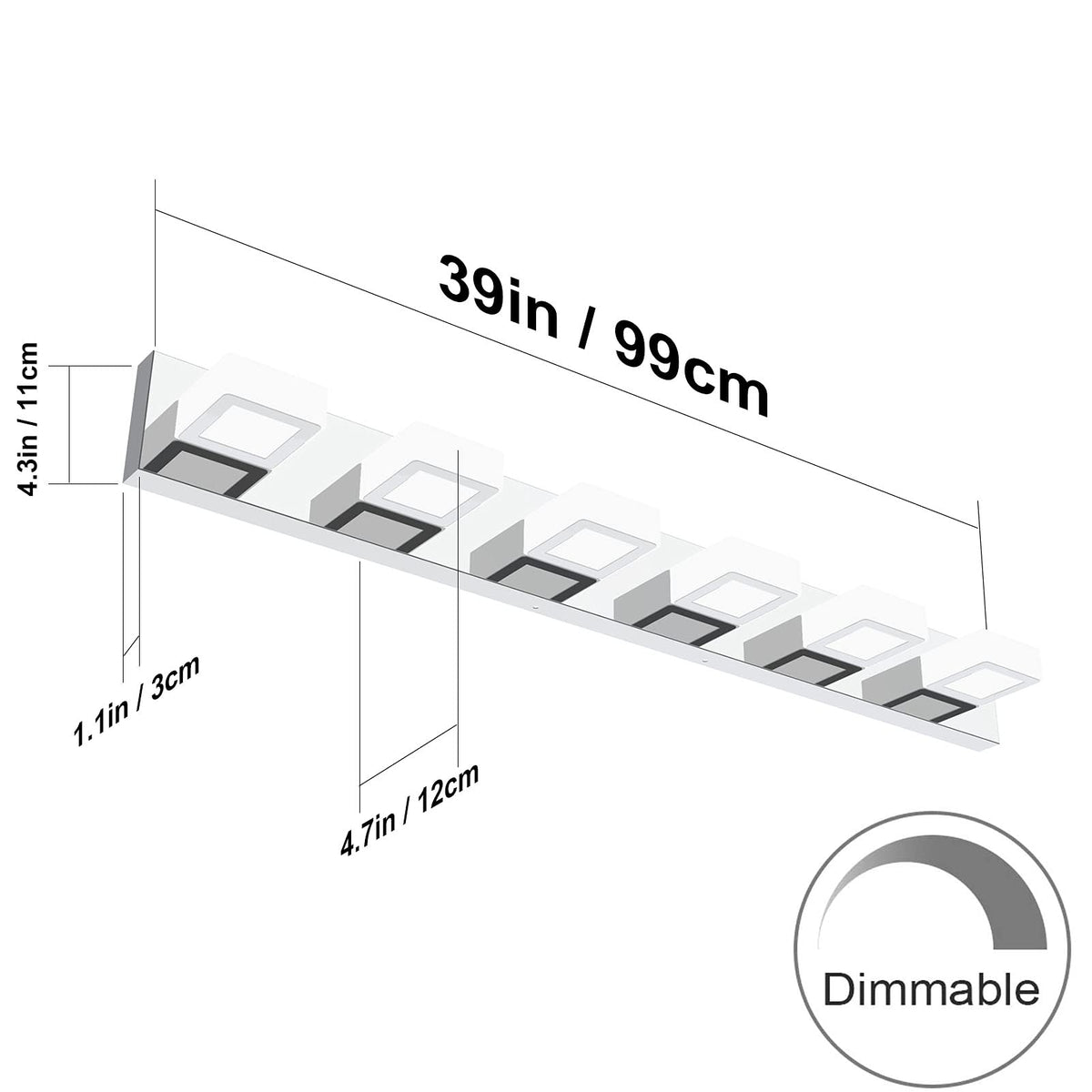 Ralbay Modern Chrome 6-Light Bathroom Vanity Light, Dimmable LED, Stai ...