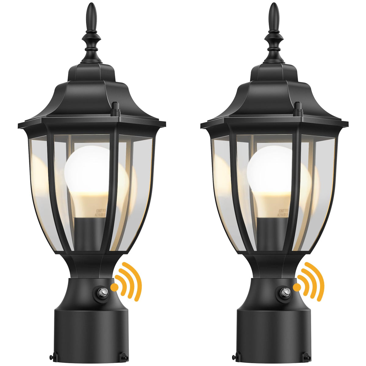 Lamomo Outdoor Post Lights, 2 Packs Dusk to Dawn Lamp Post Light ...
