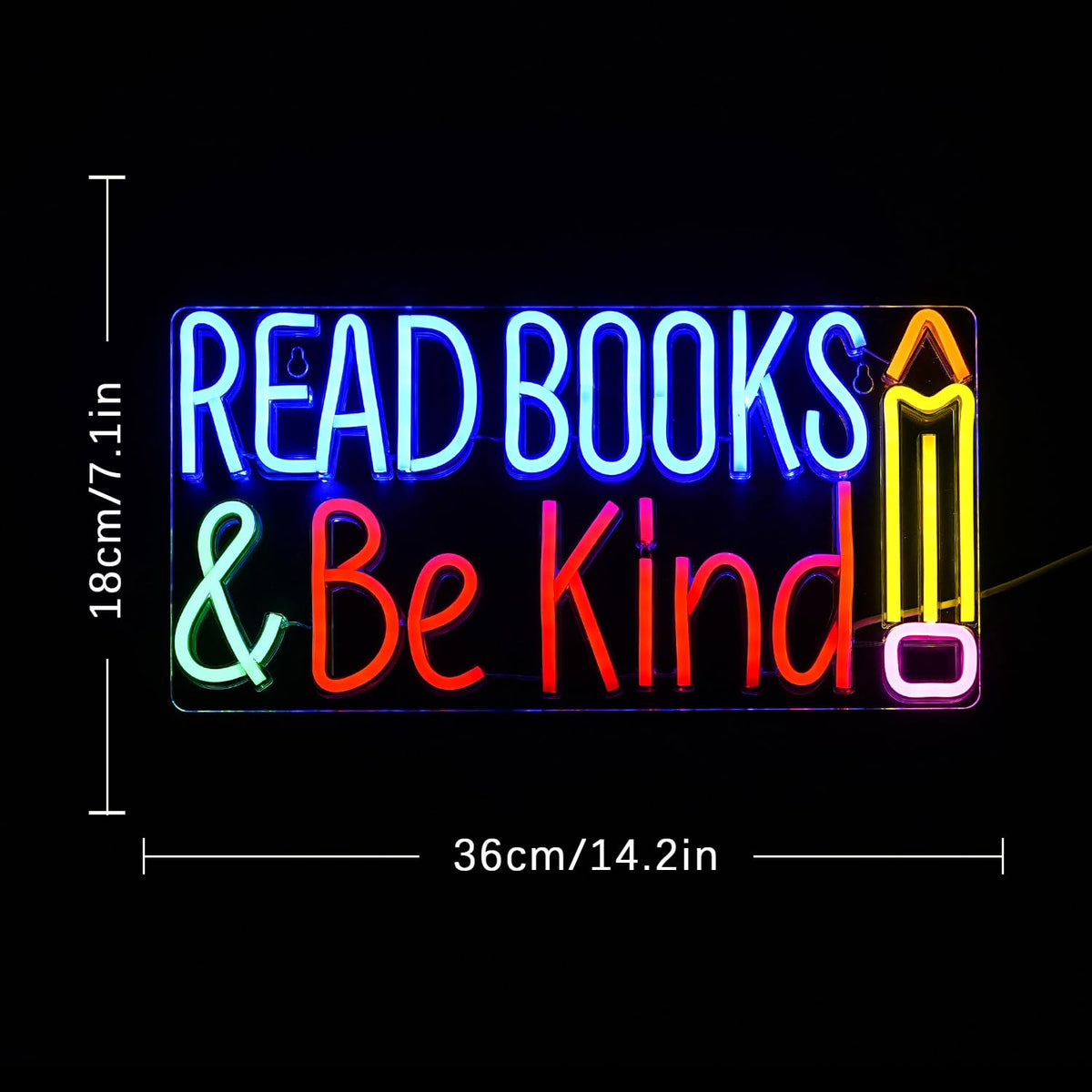 LULANMP Neon Sign - Read Books And Be Kind - Colorful LED Light for Cl ...