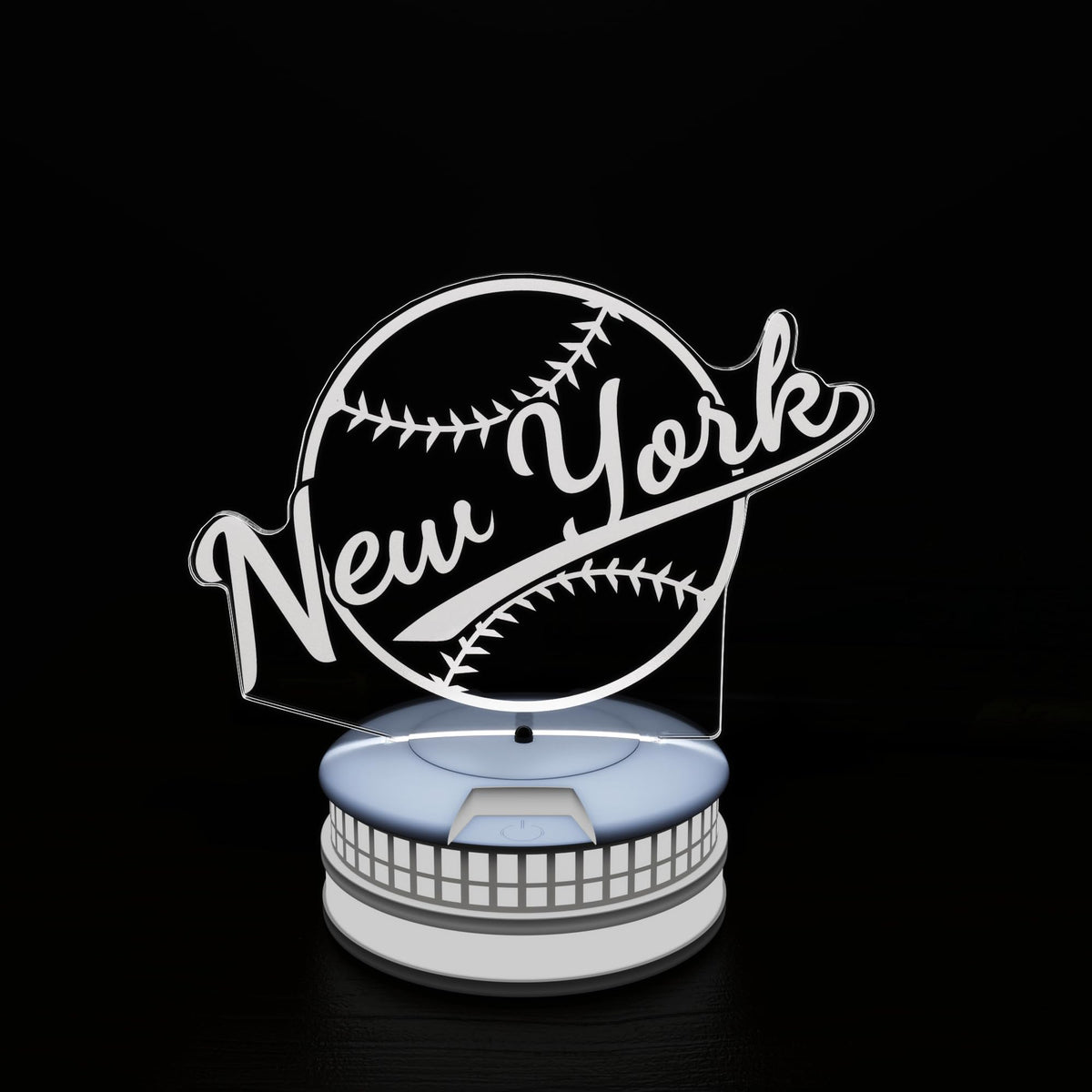 CLORURBANLIVE 3D Baseball New York Night Light 3D Illusion Lamp with R ...