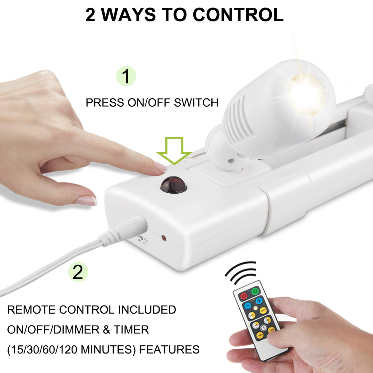 BIGLIGHT LED Track Light - Dimmable, Rotatable Heads, Plug-in Spotligh ...