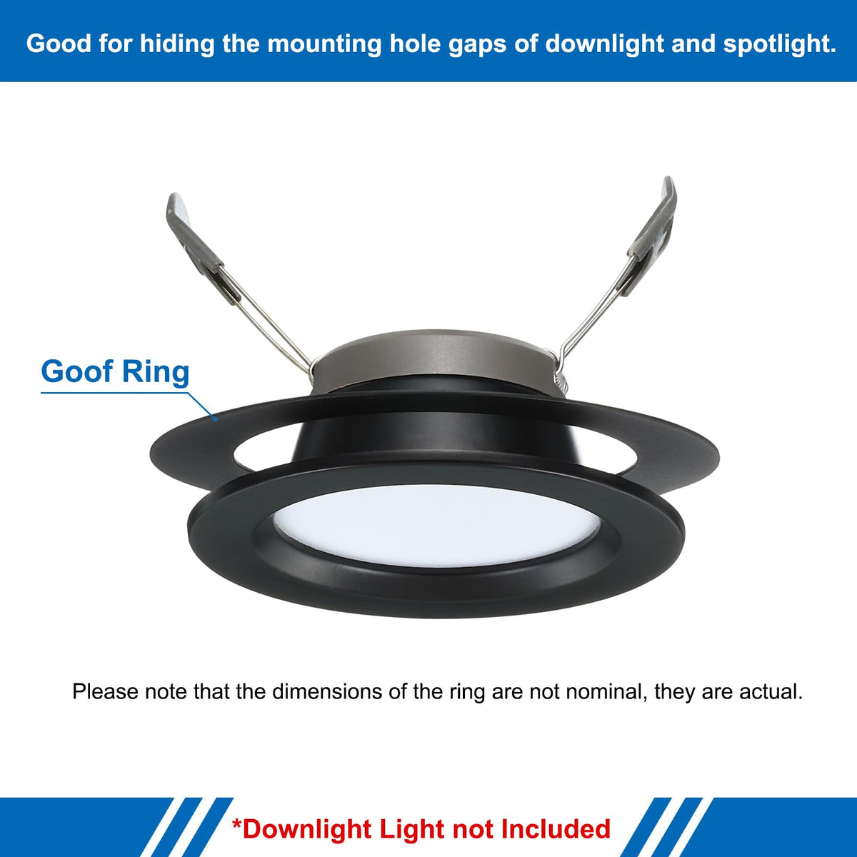 PATIKIL Metal Goof Trim Ring for Recessed Lights, 4.72in OD x 2.99in I ...