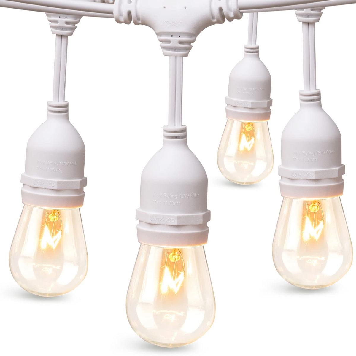 addlon 48 FT Outdoor String Lights Commercial Grade Weatherproof, 18 ...